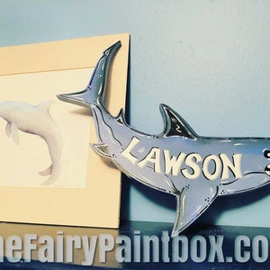 Personalized Shark Sign - Shark Nursery Room Name Sign - Shark Kids ...