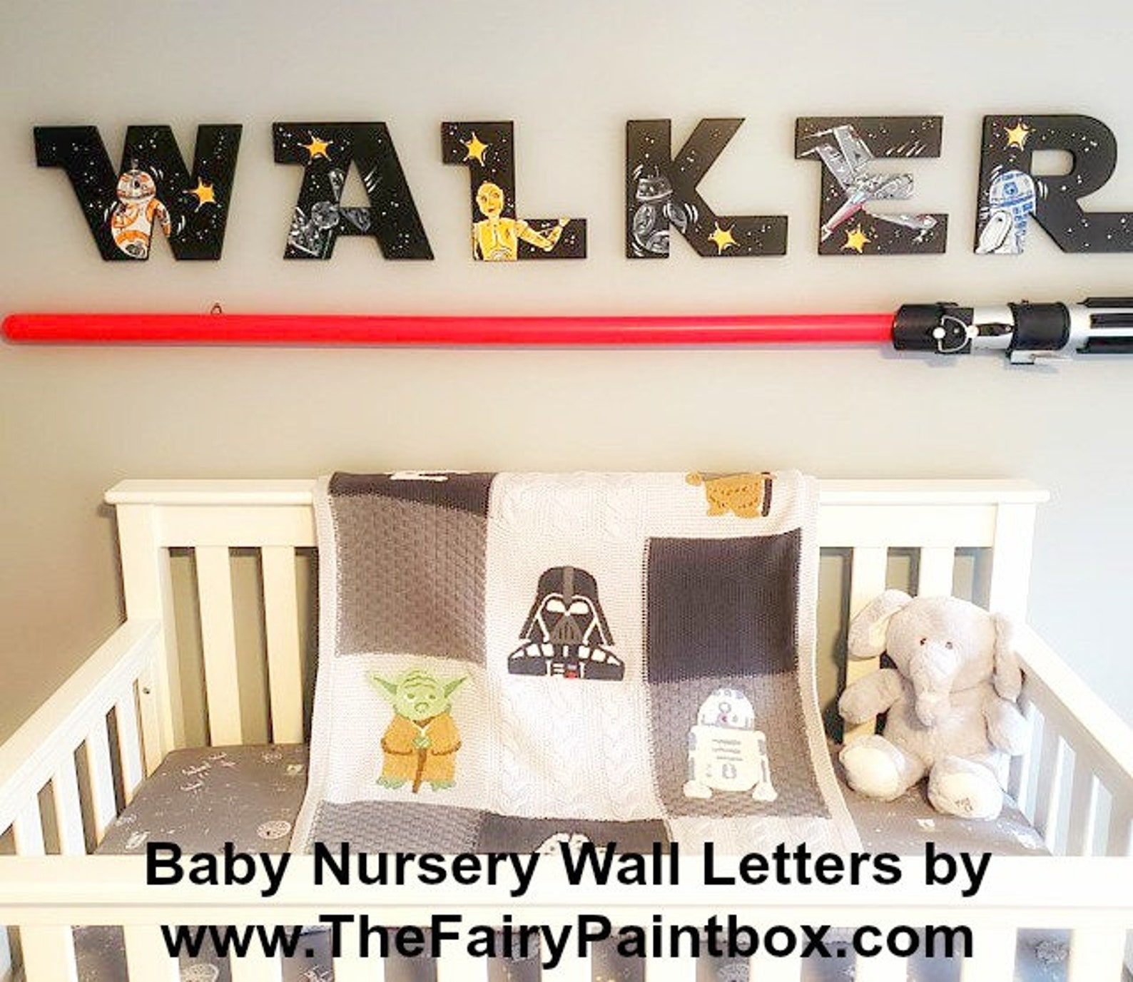 Star Jedi Space Wars Painted Letters Black Star Jedi Painted | Etsy