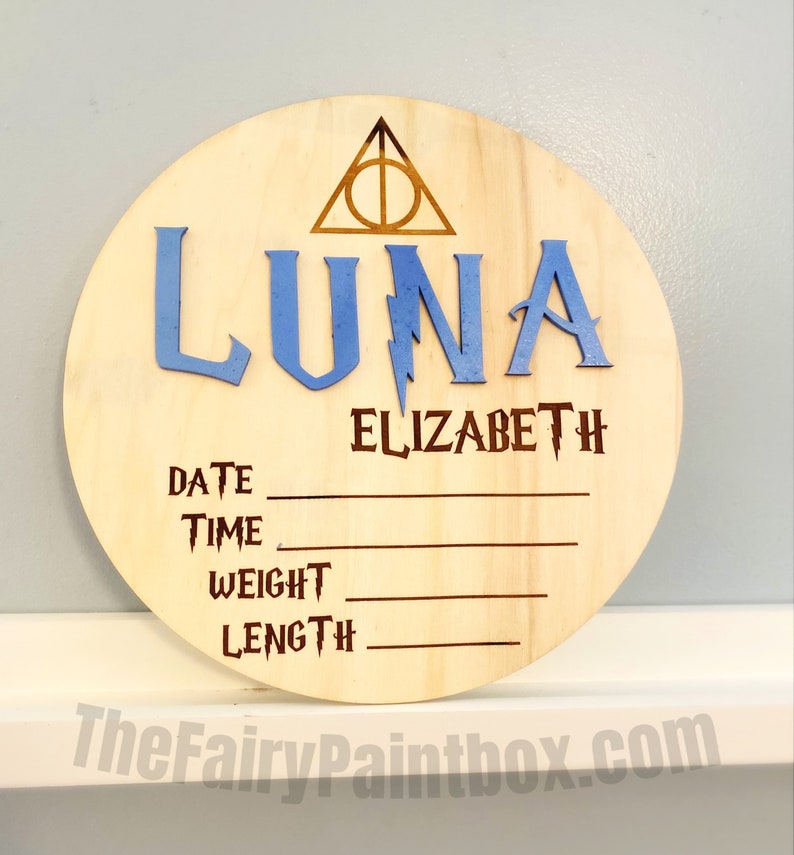 Wizard Birth Announcement Sign Wizard Baby Wooden Newborn - Etsy