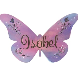Butterfly Baby Name Sign Engraving, Girls Bedroom Name Sign, Butterfly ...