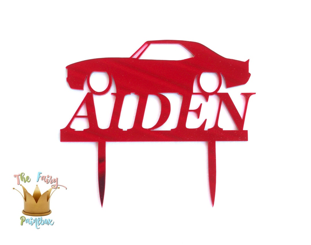 Mirror Red Race Car Cake Topper, Red Race Car Cake Decoration ...