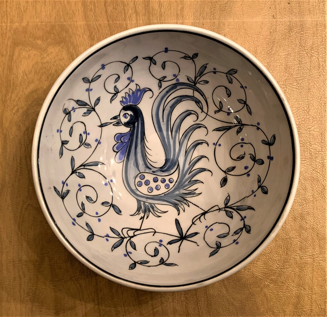 Vintage Blue Bird Ceramic Bowl Portugal 5 3/4 in - Etsy