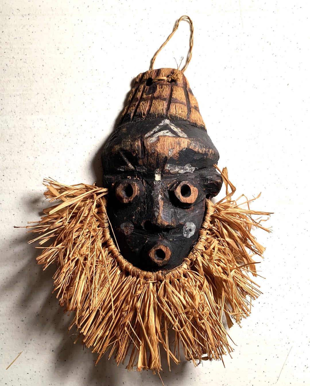Vintage Tiki Mask Ornament - Tiki Bar Decor - 6 3/4" Long - Etsy