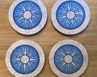 Vintage Book Covers in Navy Blue Stone Coasters, Book Lover Gift, Old ...