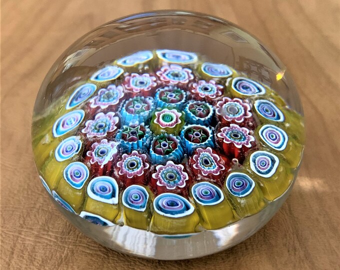 Vintage Murano Glass Paperweight Millefiori Italy 2 - Etsy