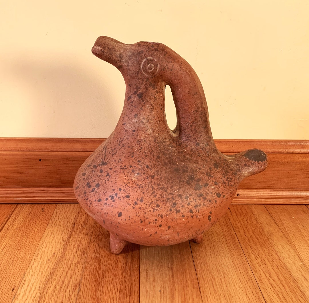 Vintage Terra Cotta Bird Pitcher 9 Tall Clay Pottery Water Vessel - Etsy