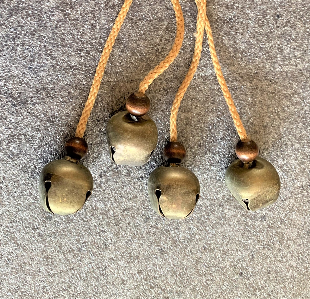 Vintage Metal Bells on Rope With Wood Bear and Beads - Etsy