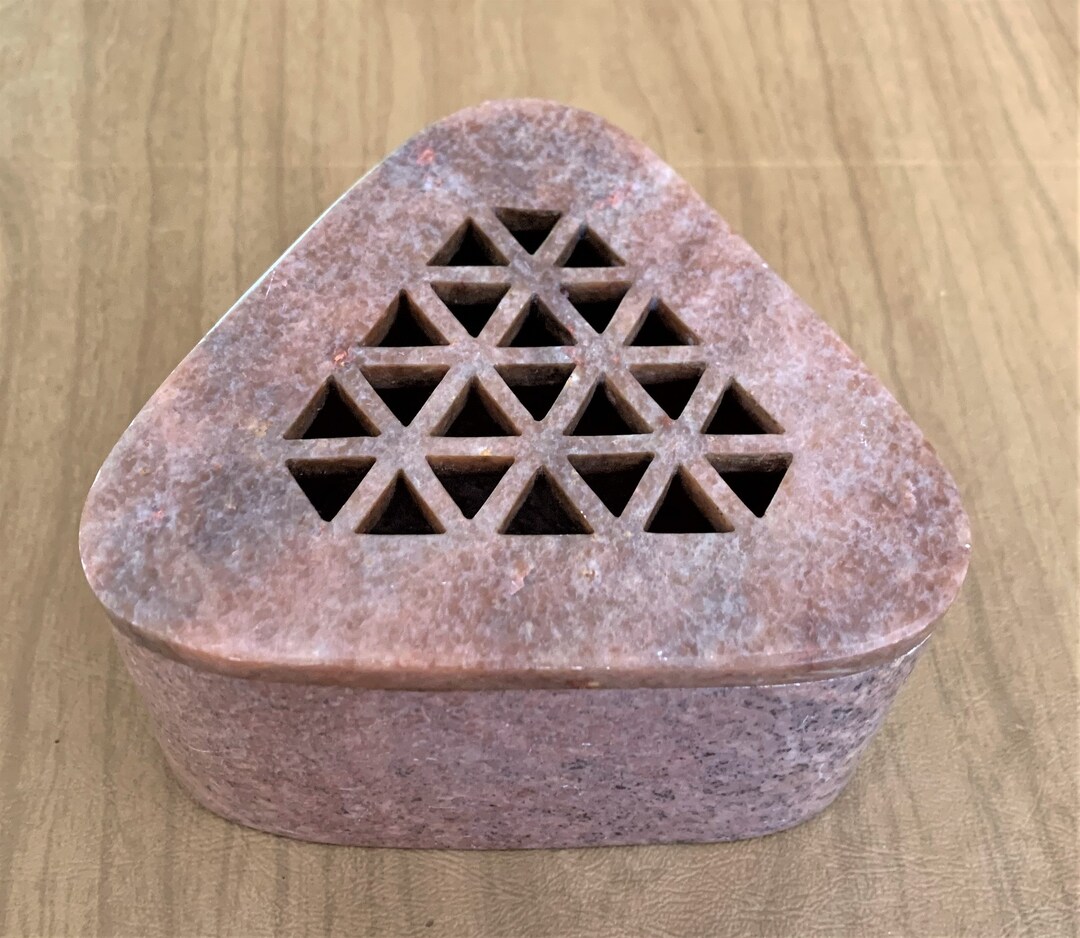 Vintage Stone Box Triangle Shape Triangular Box With Lid - Etsy