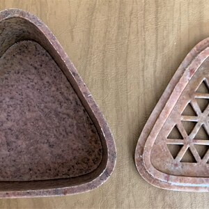 Vintage Stone Box Triangle Shape Triangular Box With Lid - Etsy