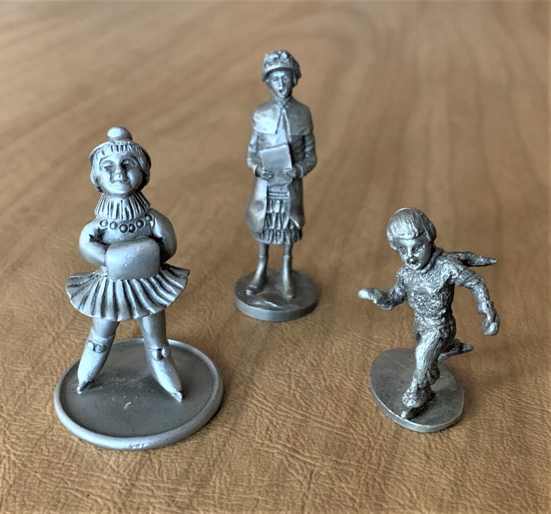 Vintage Pewter Figurines MINIATURES Boy and Girl Ice - Etsy