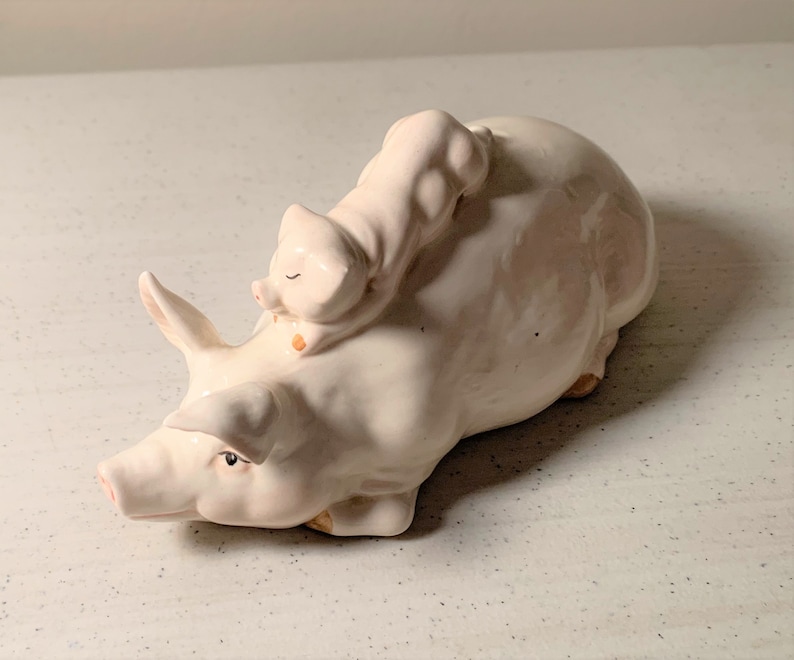 Vintage Ceramic Pigs Mother and Baby Beswick England Pig | Etsy