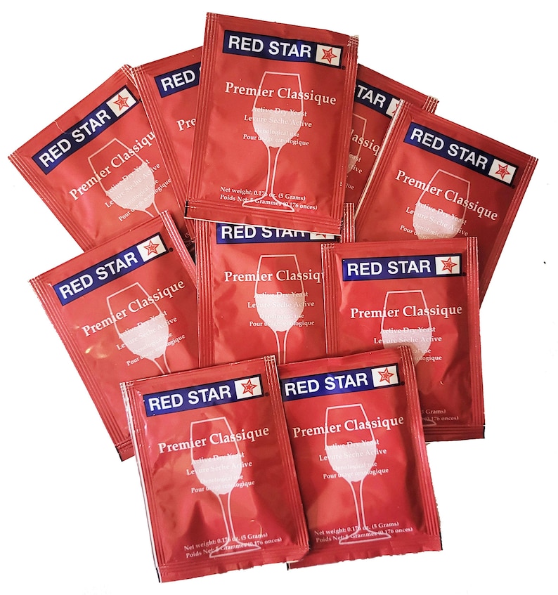 10 Packs Red Star Premier Classique Wine Yeast - 5g Packs - Etsy