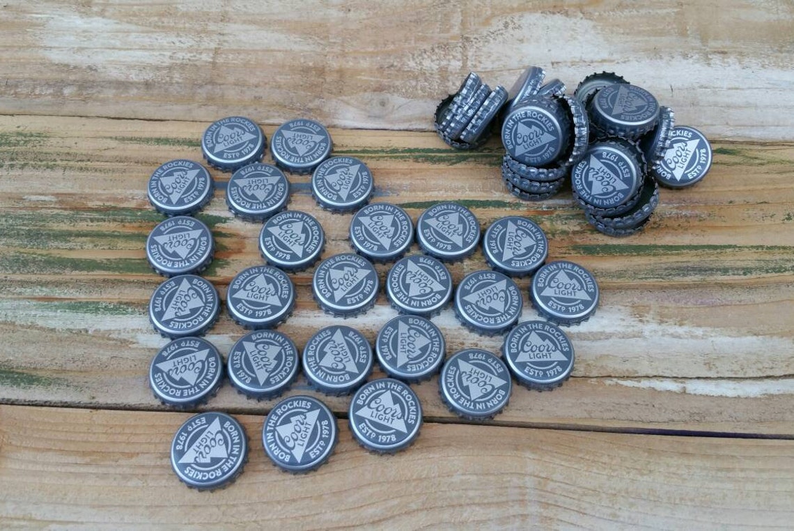 50 Coors Light Beer Caps Gray Bottle Caps Clean and No - Etsy