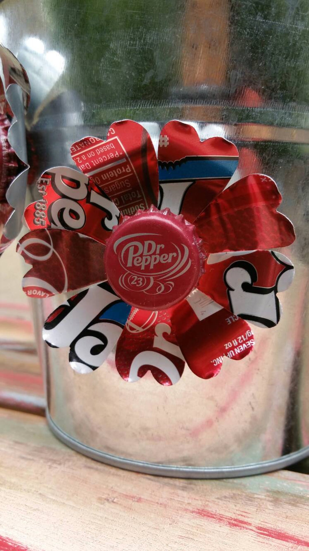 Upcycled Flower Magnet, Soda Art Magnet, Soda Can Magnet, Fridge Magnet ...
