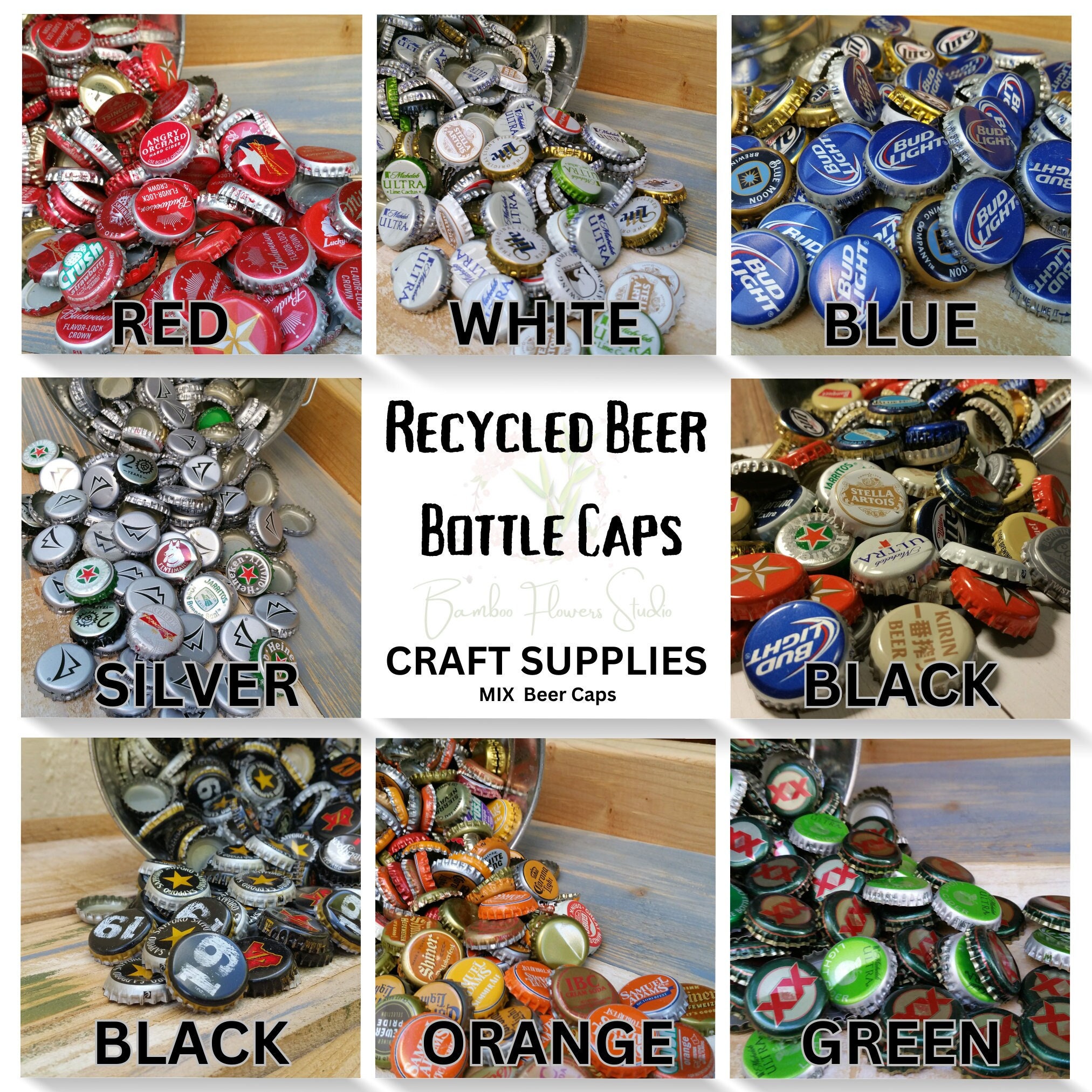 Recycled Beer Caps 1 Lb Recycled Bottle Caps Assorted Dented Beer ...