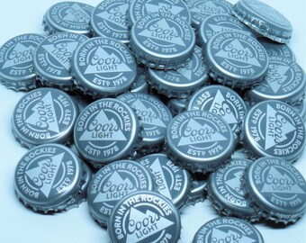 50 Coors Light Beer Caps Gray Bottle Caps Clean and No | Etsy