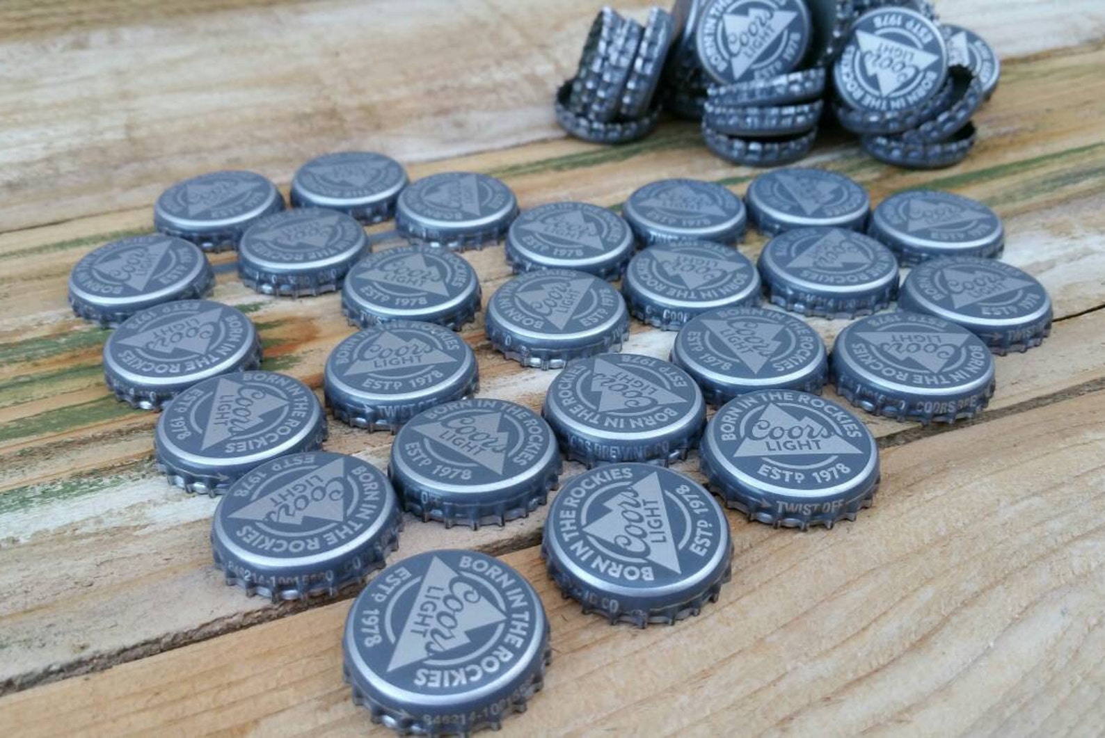 50 Coors Light Beer Caps Gray Bottle Caps Clean and No - Etsy