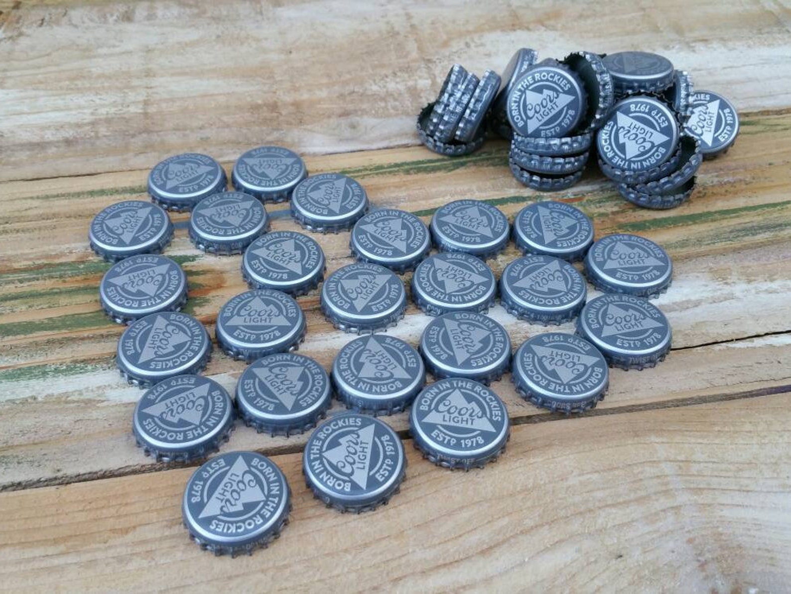 50 Coors Light Beer Caps Gray Bottle Caps Clean and No - Etsy