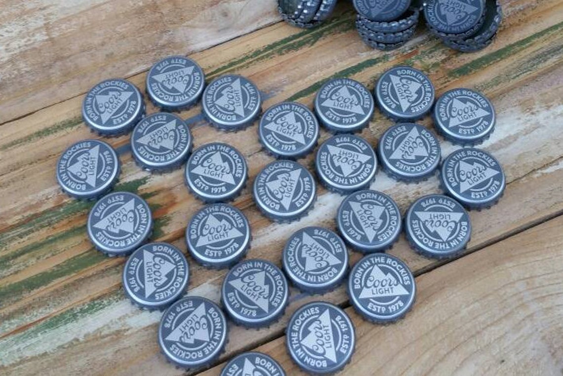 50 Coors Light Beer Caps Gray Bottle Caps Clean and No - Etsy