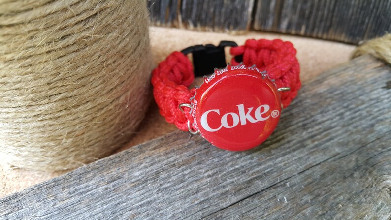 Coca-cola Paracord Bracelet, Coke Bottle Cap Bracelet, Coke Jewelry ...