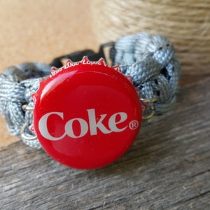 Coca-cola Paracord Bracelet, Coke Bottle Cap Bracelet, Coke Jewelry ...