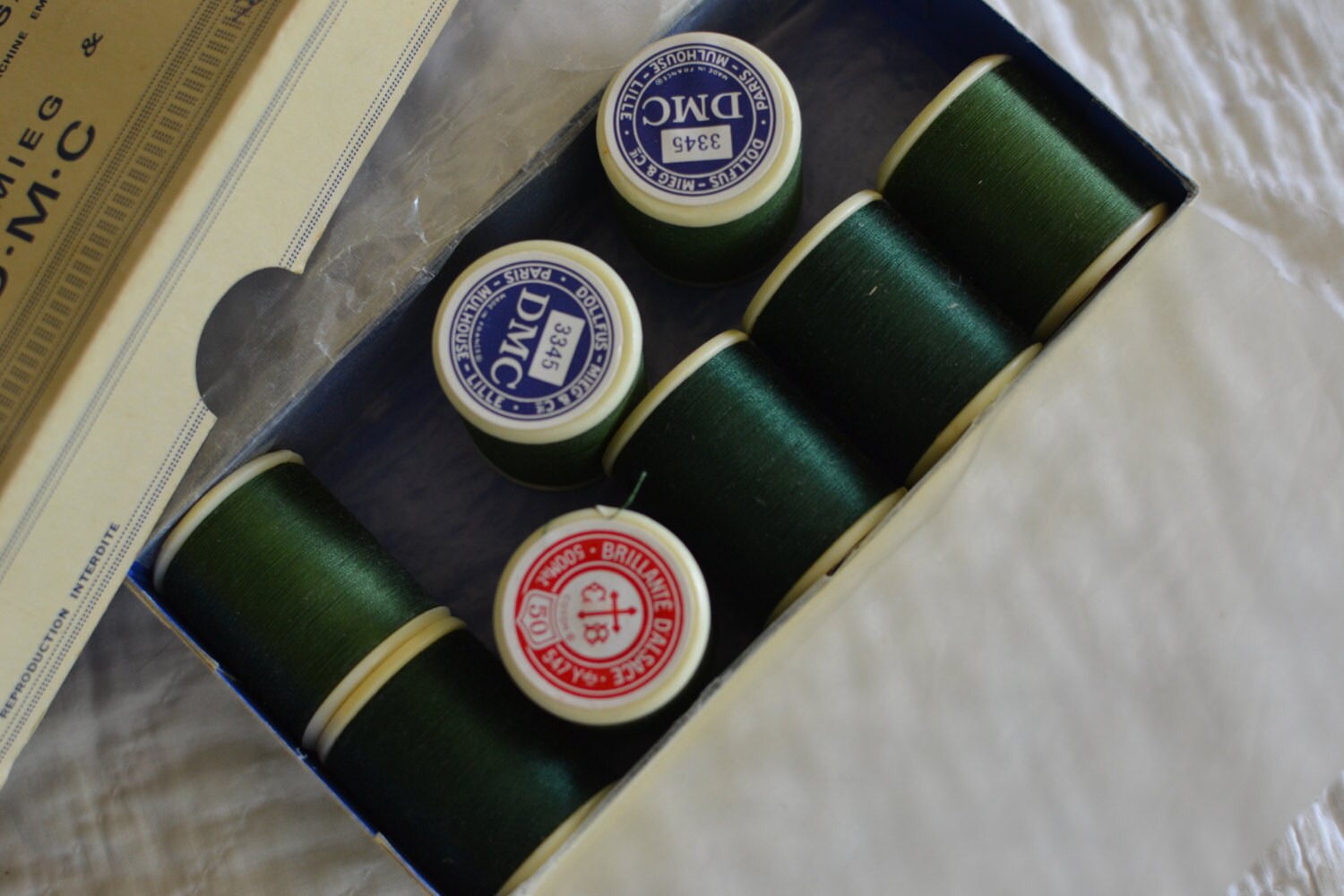 Spools of Green Thread DMC - Etsy