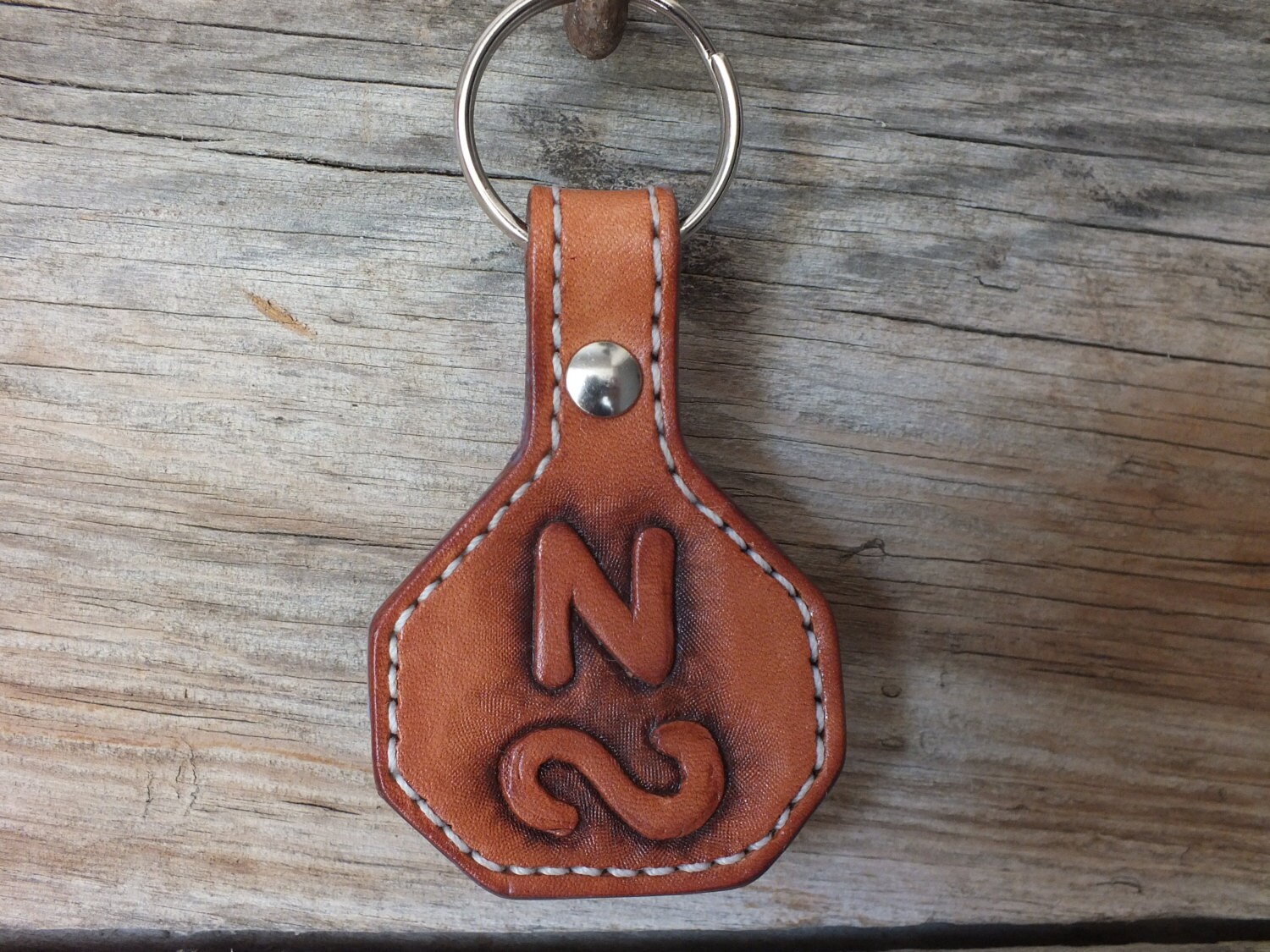 Leather Ear Tag Key Ring - Etsy