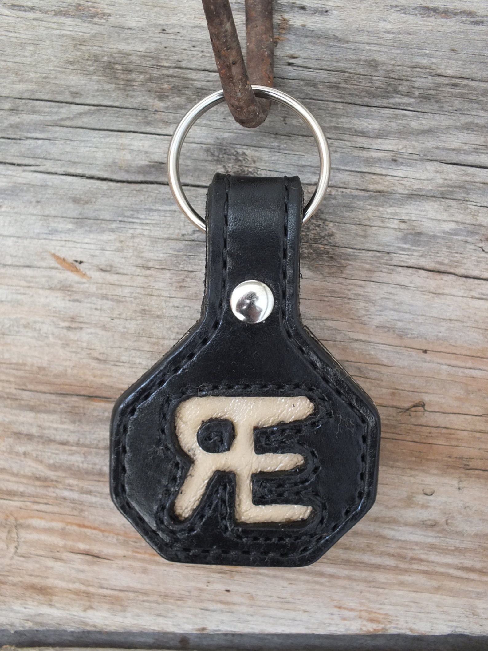 Leather Ear Tag Key Ring - Etsy