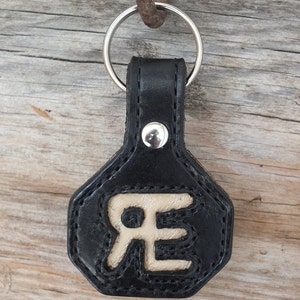 Leather Ear Tag Key Ring - Etsy