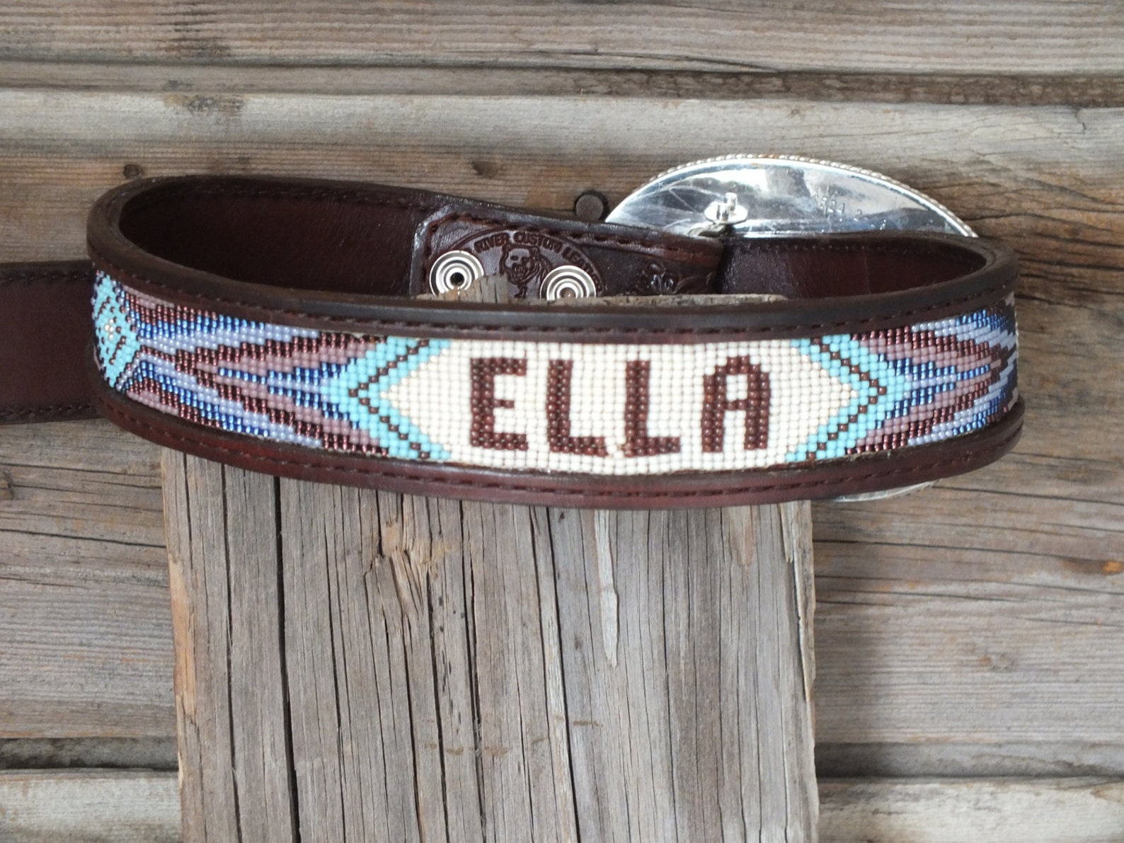 Western Leather Inlay Beaded Belts - Etsy