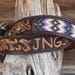 Western Leather Inlay Beaded Belt - Etsy