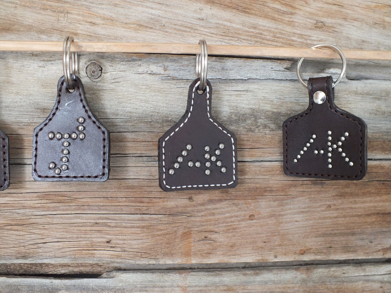 Leather Ear Tag Key Ring - Etsy
