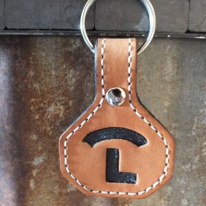 Leather Ear Tag Key Ring - Etsy