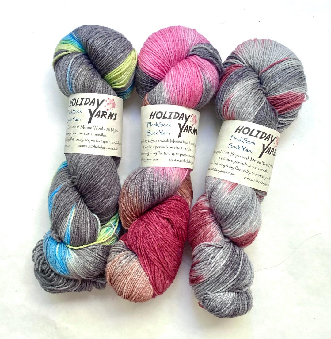 30% off Superwash Merino Nylon Sock Flock Sock Holiday Yarns Hand Dyed ...