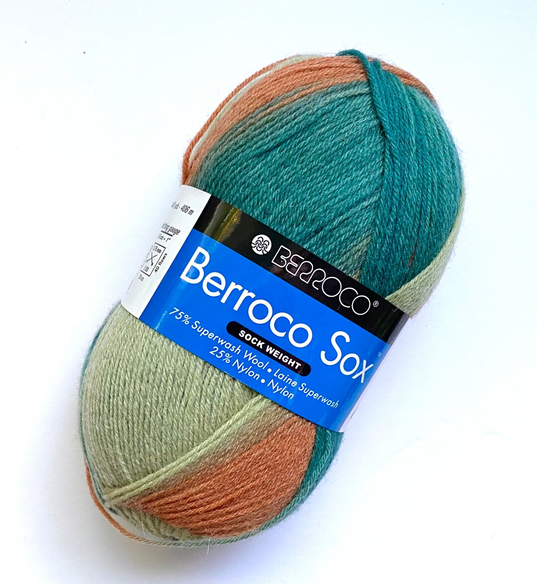 40% off Berroco Sox Yarn Sock Wool Self Striping Fingering 440 Yards - Etsy