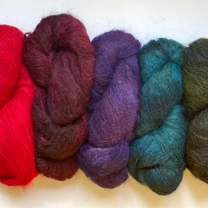 40% off Brushed Mohair Wool Yarn Hand Dyed 240 Yards 100 Grams - Etsy