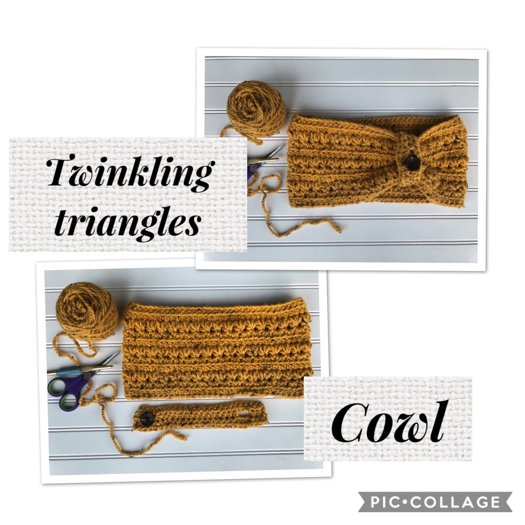 Twinkling Triangles Cowl PATTERN, Crochet Cowl Pattern, Crochet Scarf ...