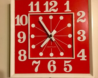 Red Kitchen Clock | Etsy