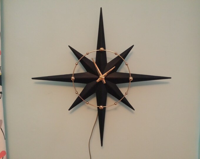UBER Atomic STARBURST CLOCK With Built in Lighting Mid Century - Etsy