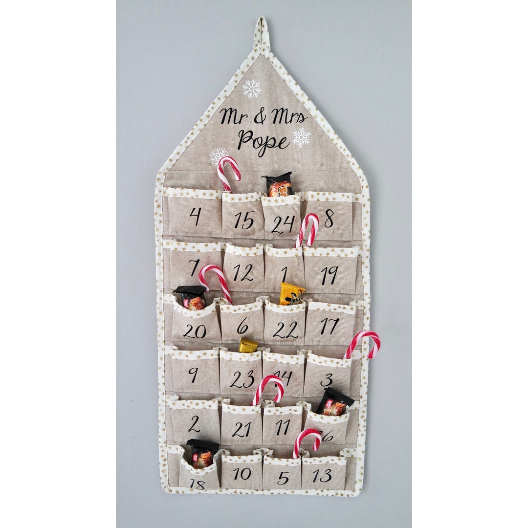 Personalised Luxury Linen Advent Calendar - Etsy