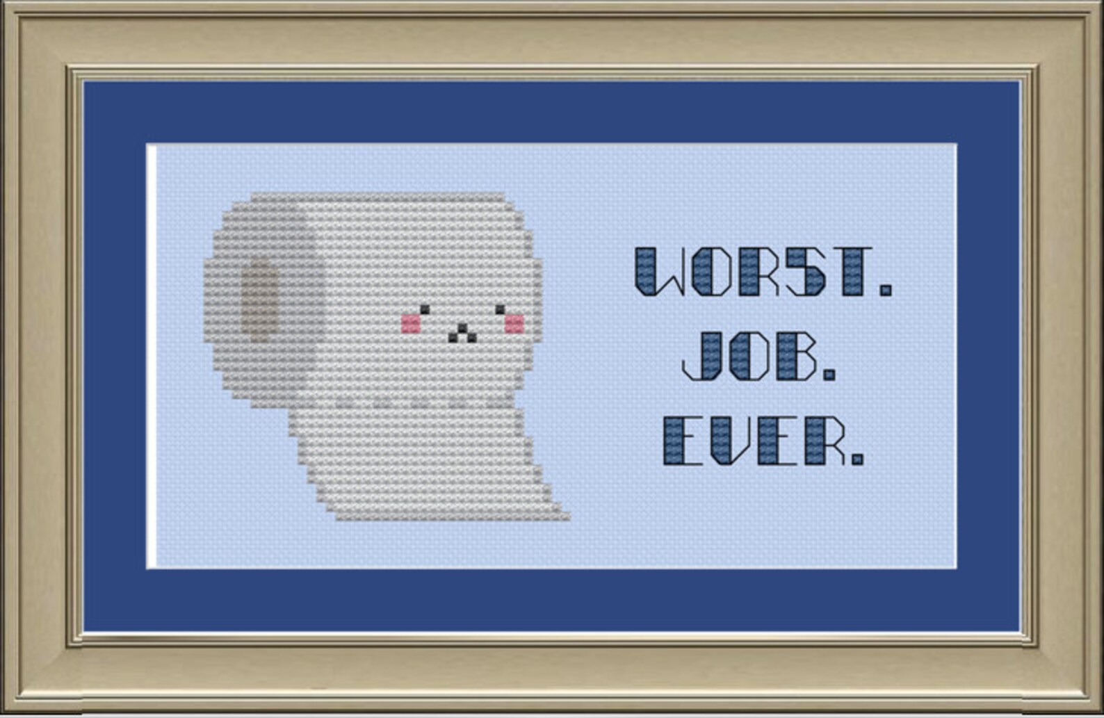 Worst Job Ever (toilet Paper): Funny Cross-stitch Pattern - Etsy