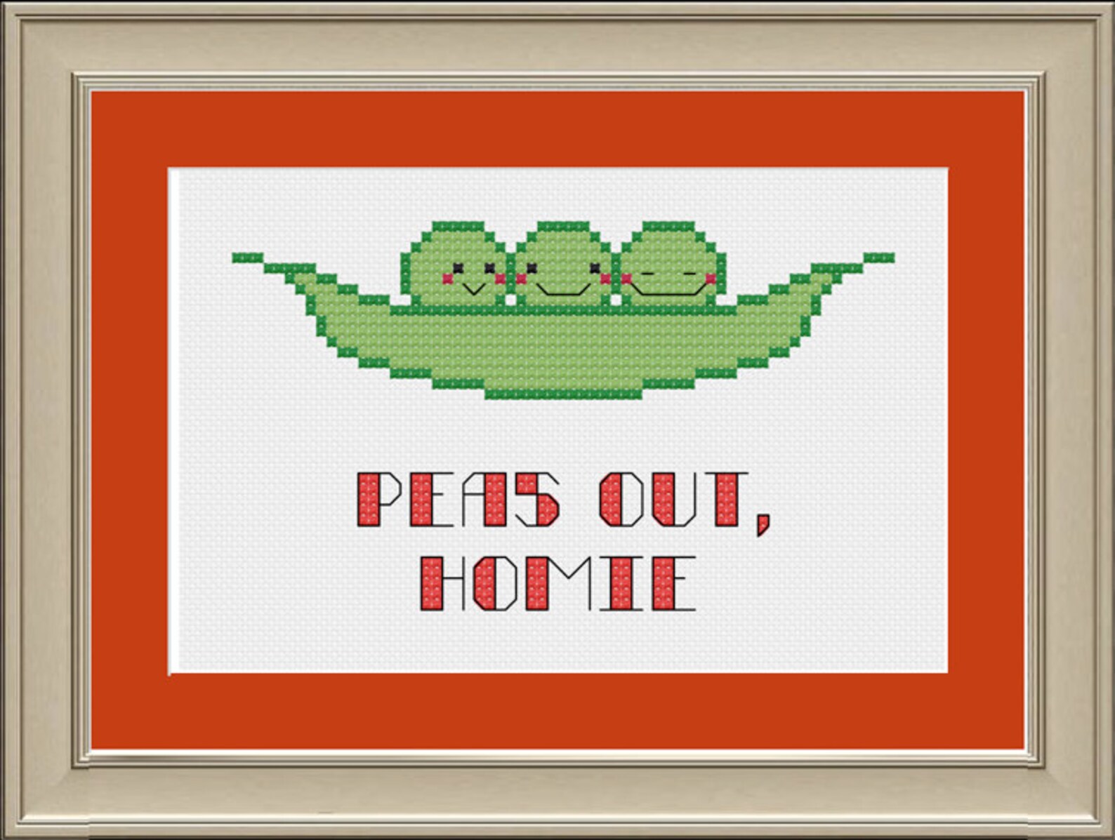 Peas Out Homie: Funny Pea Cross-stitch Pattern - Etsy
