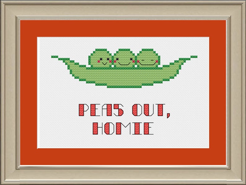 Peas Out Homie: Funny Pea Cross-stitch Pattern - Etsy