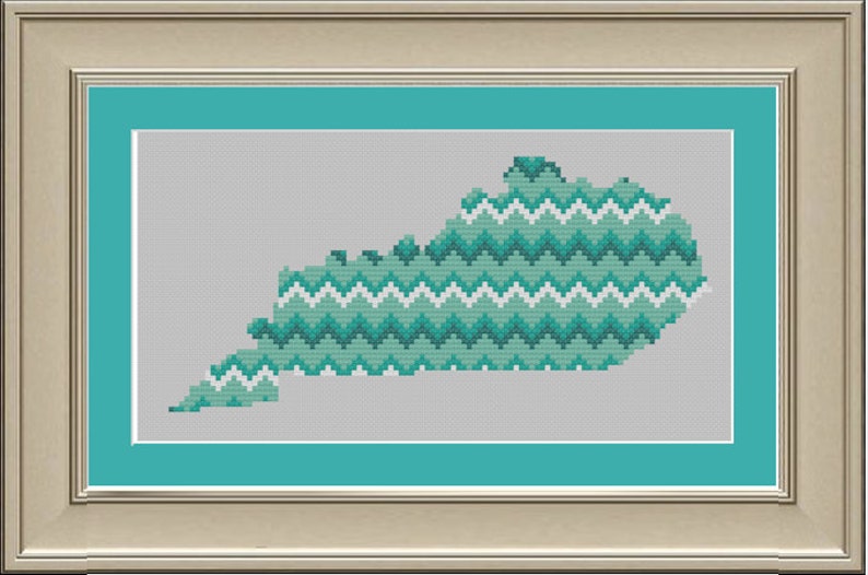 Chevron Stripe Kentucky Silhouette: Cool Cross-stitch Pattern - Etsy