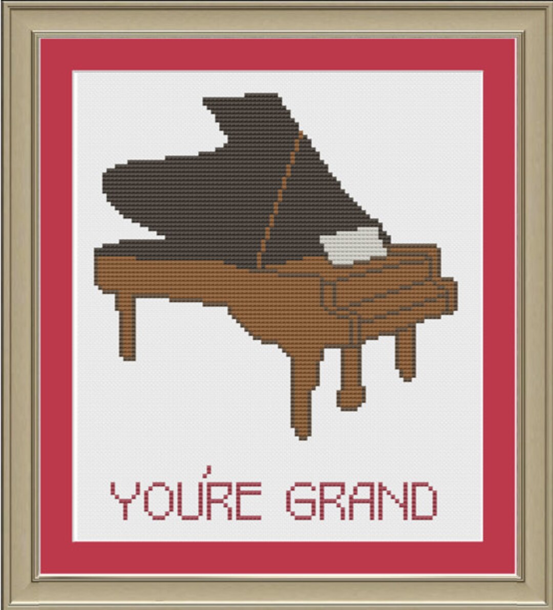You're Grand: Cute Grand Piano Cross-stitch Pattern - Etsy