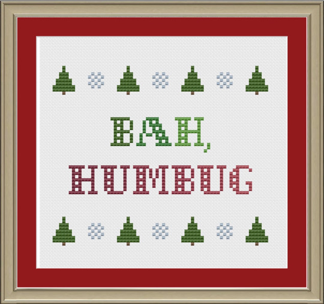 Bah, Humbug: Funny Christmas Cross-stitch Pattern - Etsy