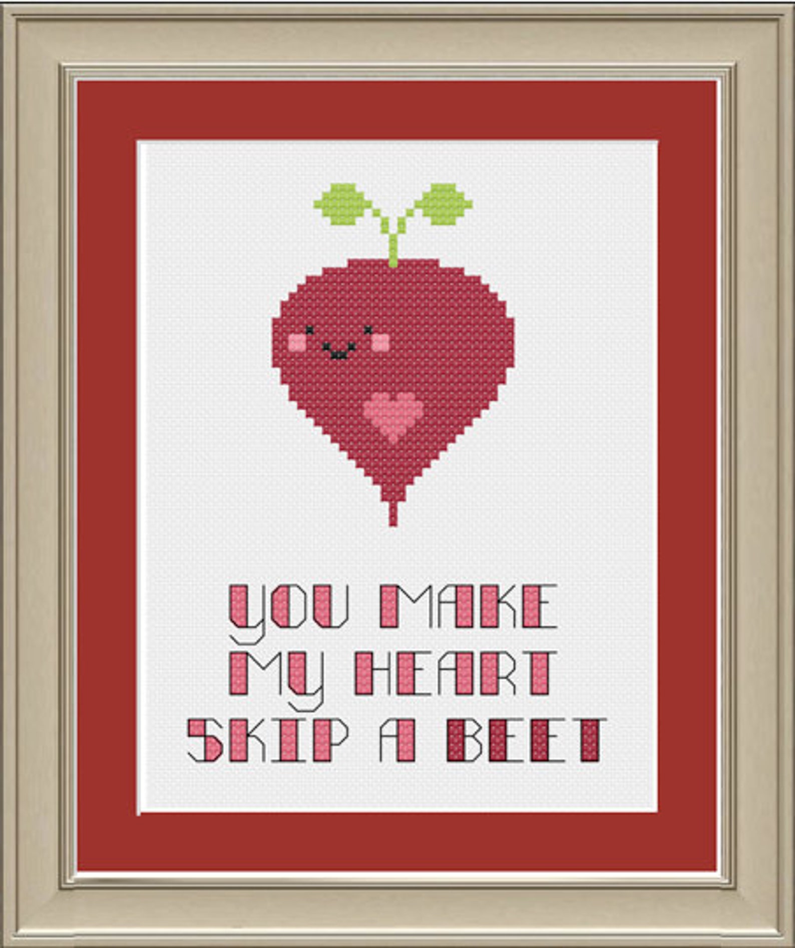 You Make My Heart Skip a Beet: Cute Cross-stitch Pattern - Etsy