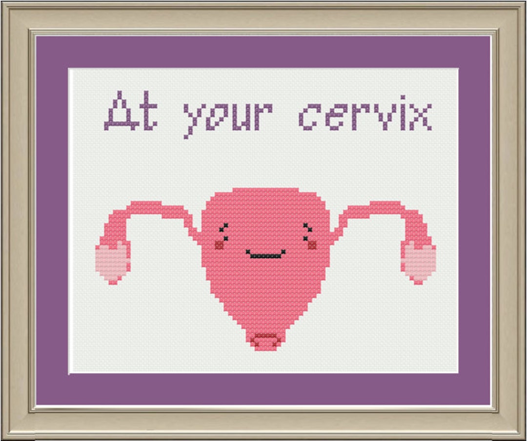 At Your Cervix: Funny Uterus Cross-stitch Pattern - Etsy