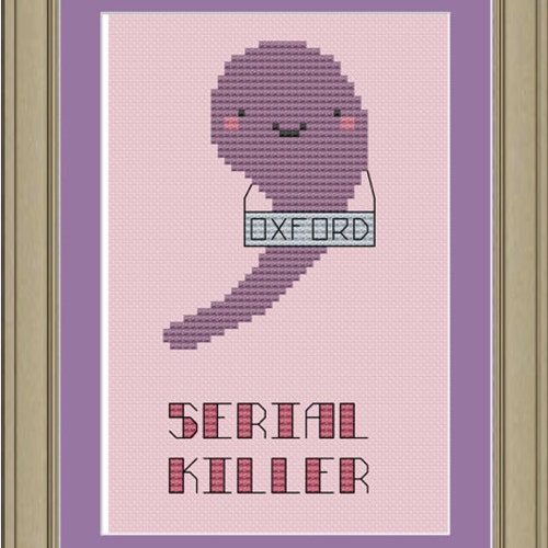 Serial Killer: Funny Oxford Comma Cross-stitch Pattern - Etsy