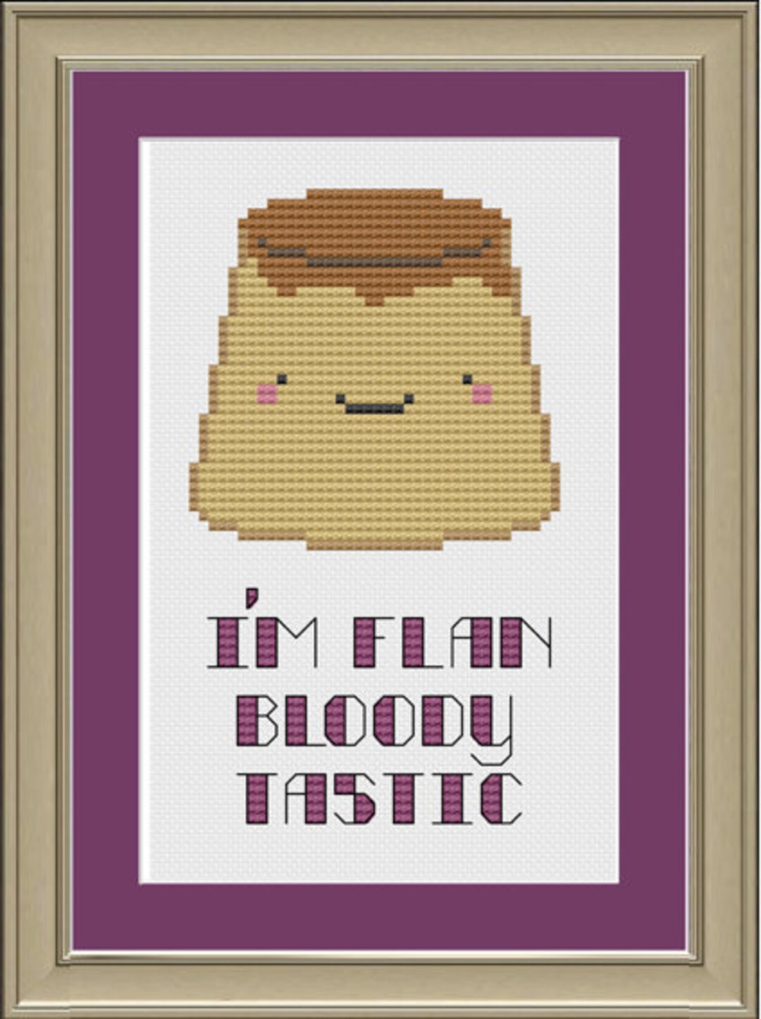 I'm Flan Bloody Tastic: Cute Flan Cross-stitch Pattern - Etsy